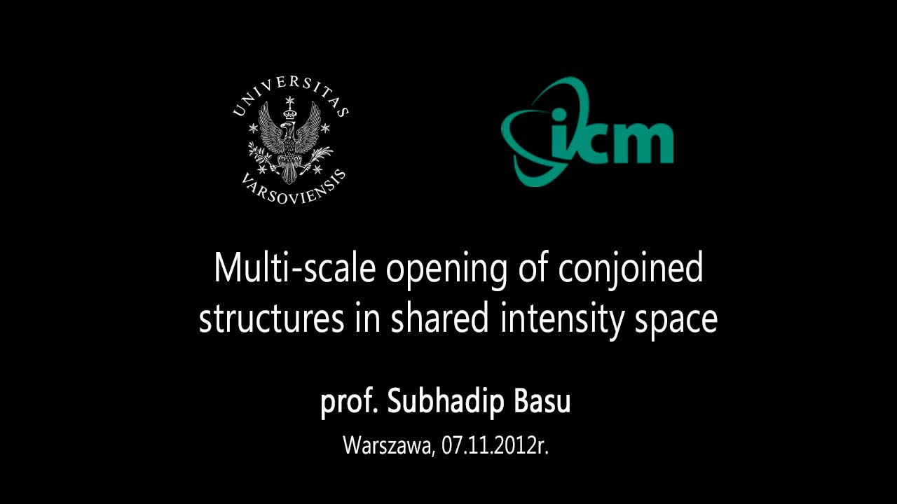 Multi-scale opening of conjoined structures in shared intensity space, prof. Subhadip Basu ...